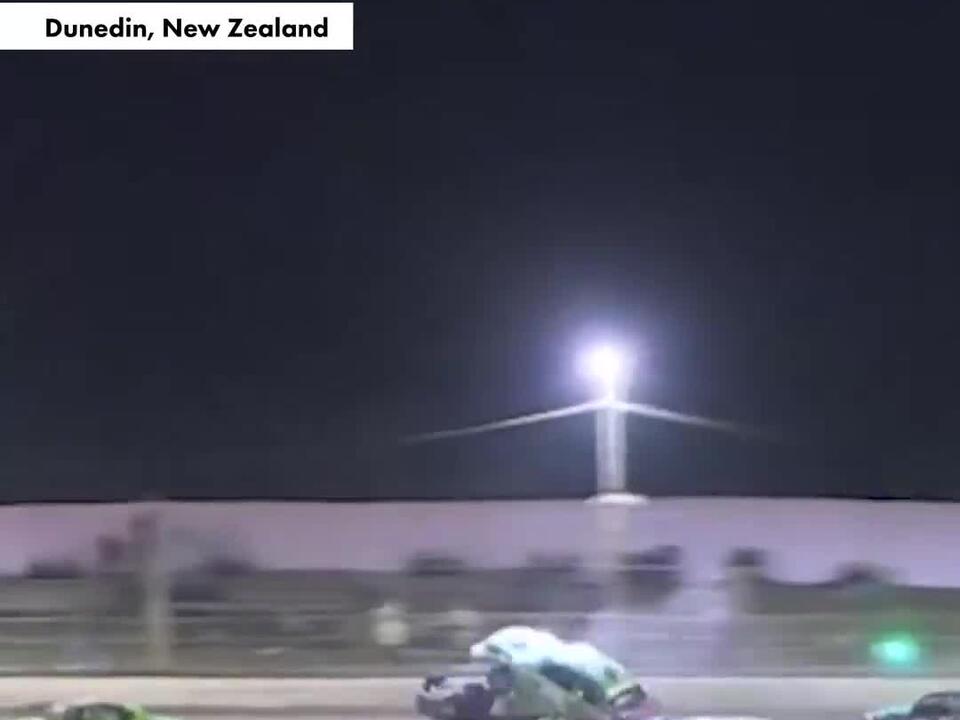 Crazy crash sends race car flying 90-degrees into the air