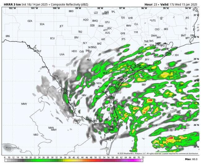 Cool temperatures, scattered light rain in South Texas expected ...