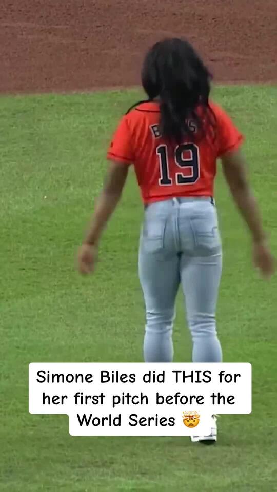 One of the most iconic first pitches simonebiles gymnastics usa ...