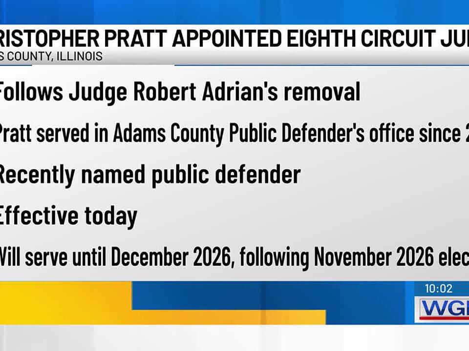 Christopher Pratt appointed At-Large Judge in Adams County