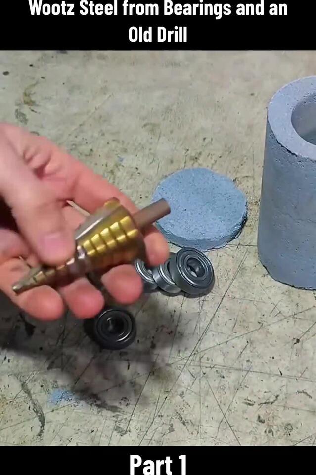 Wootz Steel from Bearings and an Old Drill Part 1 damascus making knife ...