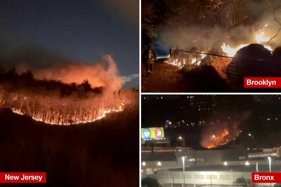 NJ wildfire sends smoke billowing into NYC as crews battle multiple ...