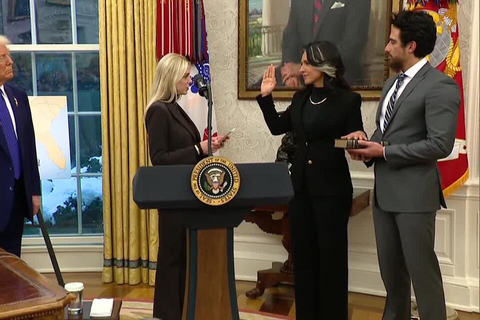 WATCH: Tulsi Gabbard sworn in as director of national intelligence ...