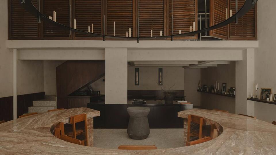 Worc Studio centres circular stone table at "reverential" Mexico City ...