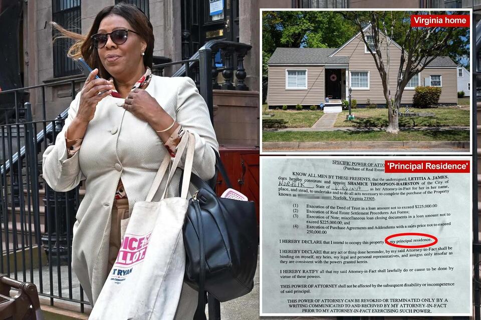 Letitia James listed this Virginia house as her ‘principal residence ...