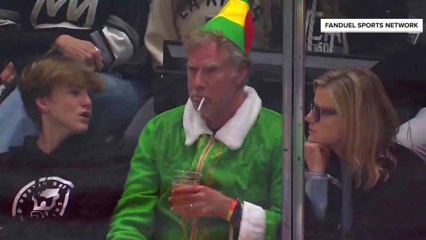 Will Ferrell dressed as his 'Elf' character in the crowd at an NHL game - NewsBreak