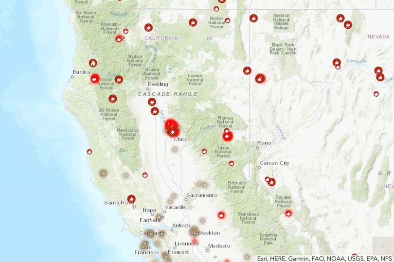 California wildfires rip through US as chilling maps show raging path ...