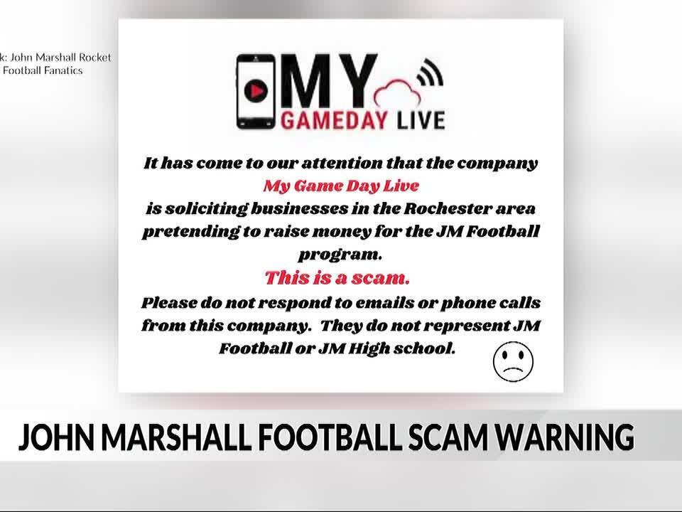 John Marshall football team issues scam warning