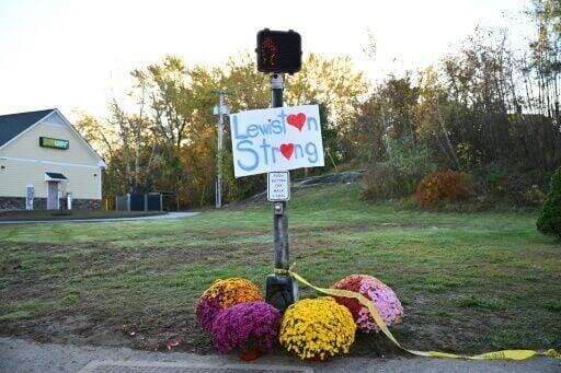 A sign reading "Lewiston Strong" is seen in Lewiston, Maine, after a ...