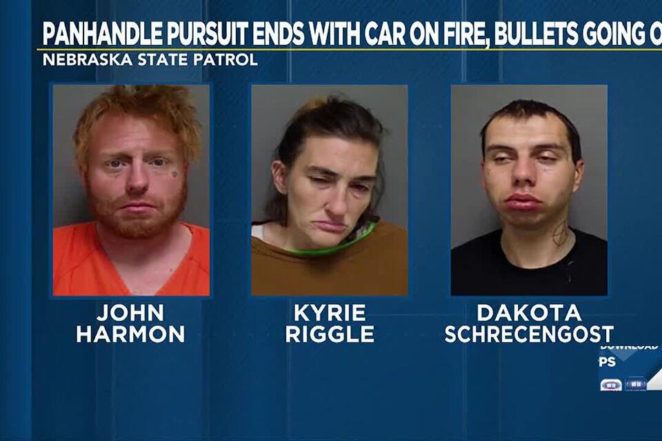 Three arrested after high-speed chase ends with car on fire in western ...