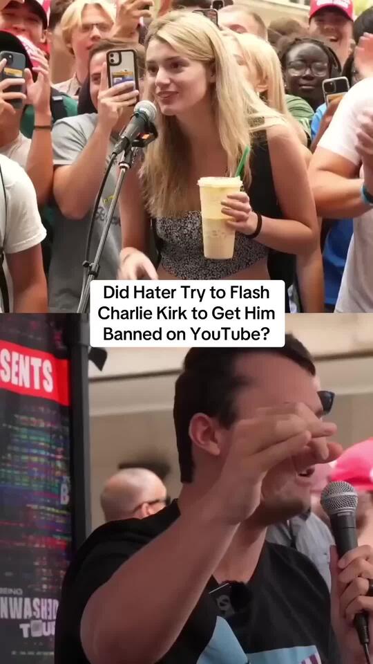 Did Hater Try to Flash Charlie Kirk to Get Him Banned on YouTube? #show #talkshow #story #fandom ...