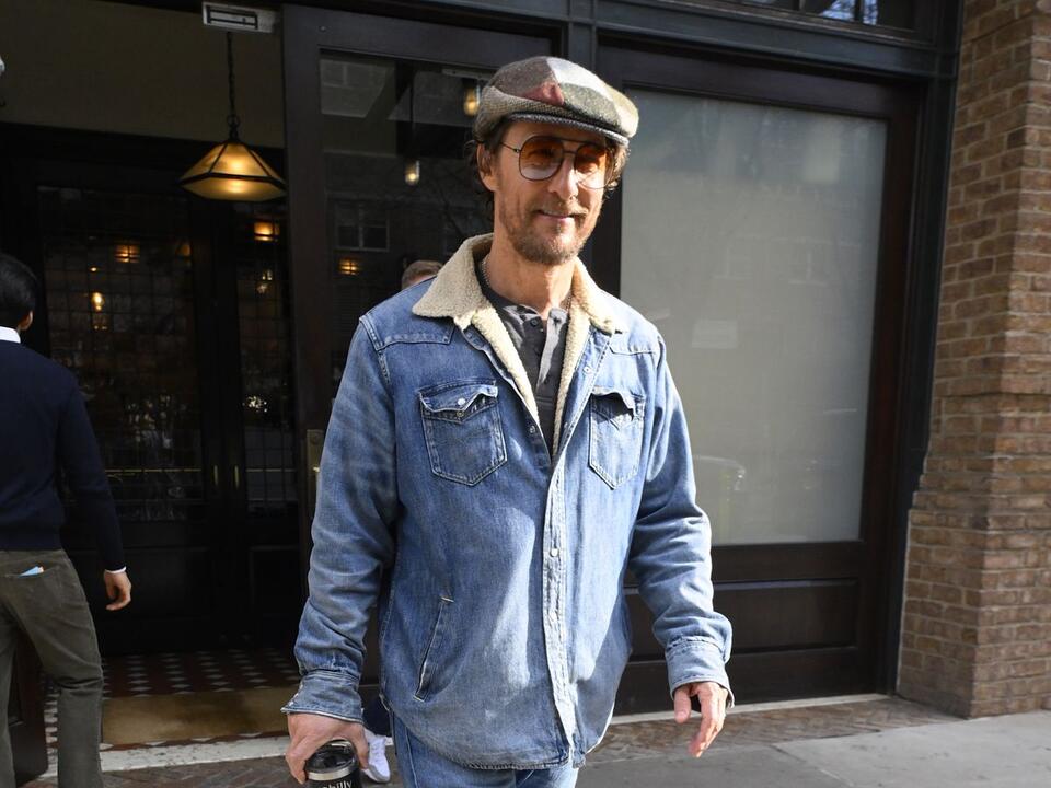 Matthew McConaughey's Go-To Winter Outfit Is Denim on Denim