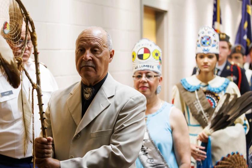 Native American tribes across the U.S. attend graduation feather ...