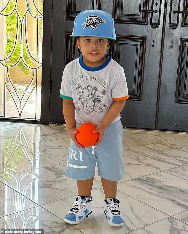 Nicki Minaj is every bit the doting mother as she shares several photos ...