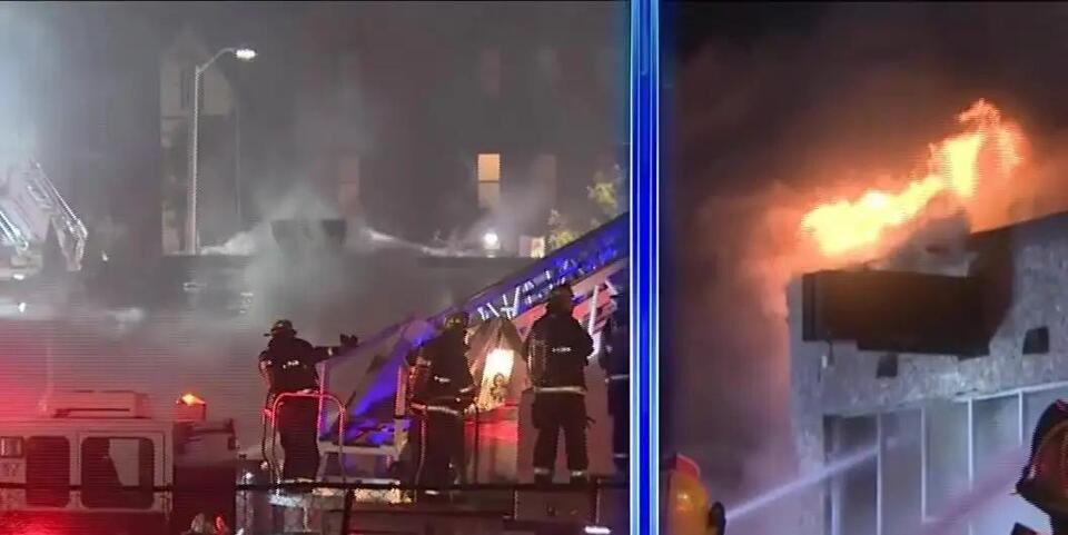 Firefighters battle large fire in Worcester threatening entire city ...