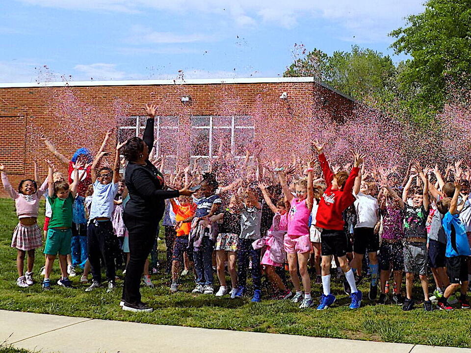 Confetti challenge helps students focus on spreading joy