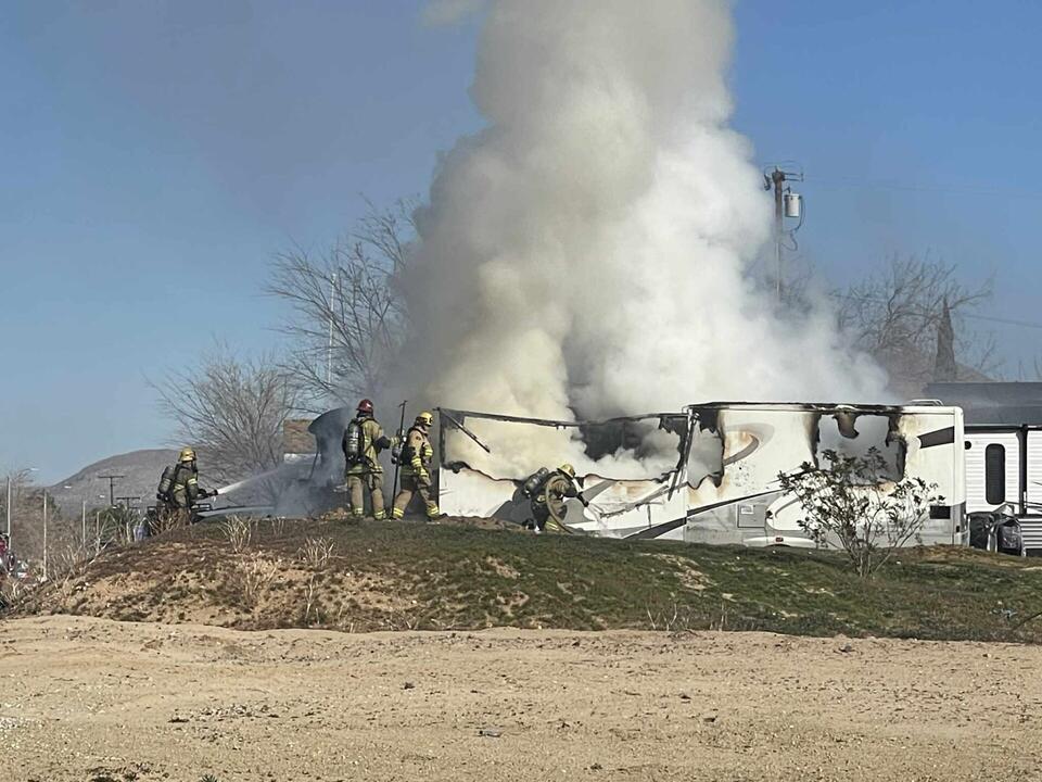 Two Burned, Airlifted After RV Fire on Rodeo Drive in Victorville ...