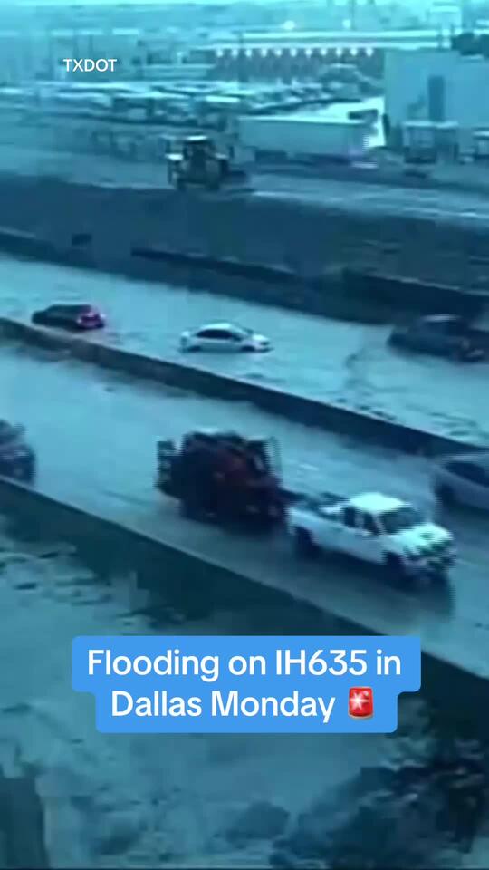 Motorists were stranded in high water on IH635 in Dallas Monday morning ...