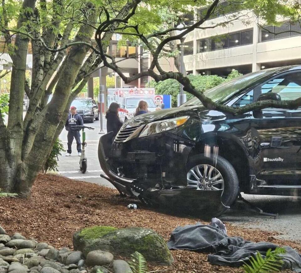 Woman hospitalized after driver jumps curb, strikes her outside ...