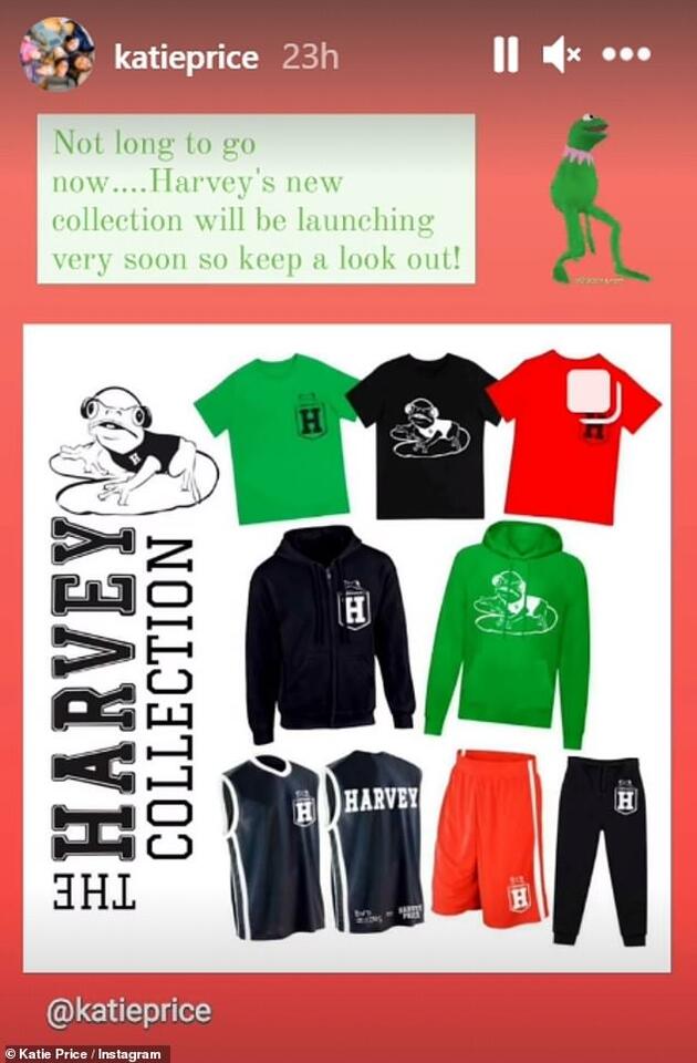 Katie Price unveils son Harvey's new frog-themed clothing collection ...