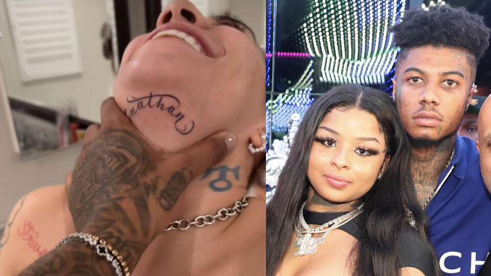 Blueface's Girlfriend Gets Rapper's Name Tattooed on Her Face - NewsBreak