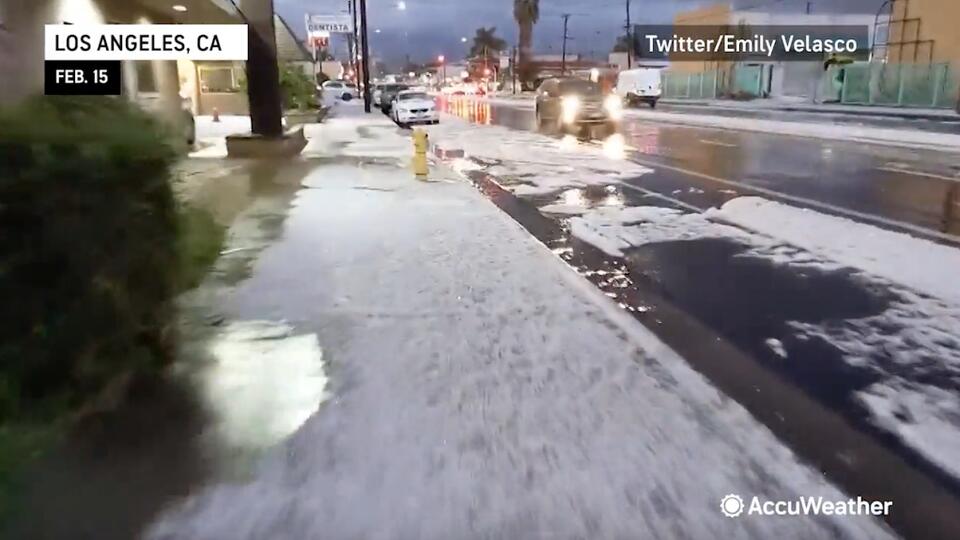 Snow in LA? Closer look reveals icy aftermath of Southern California ...