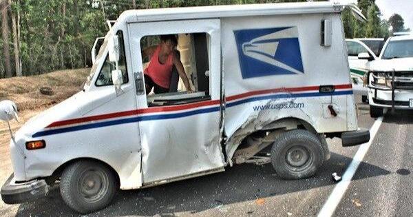 U.S. Mail truck hit broadside by a pickup in Polk County - NewsBreak