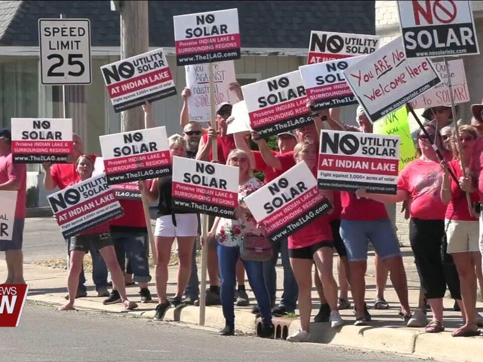 Indian Lake residents hold demonstration in front of Grange Solar ...