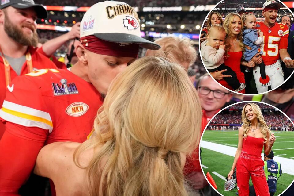 Super Bowl 2024 MVP Patrick Mahomes kisses wife Brittany after wild win - NewsBreak