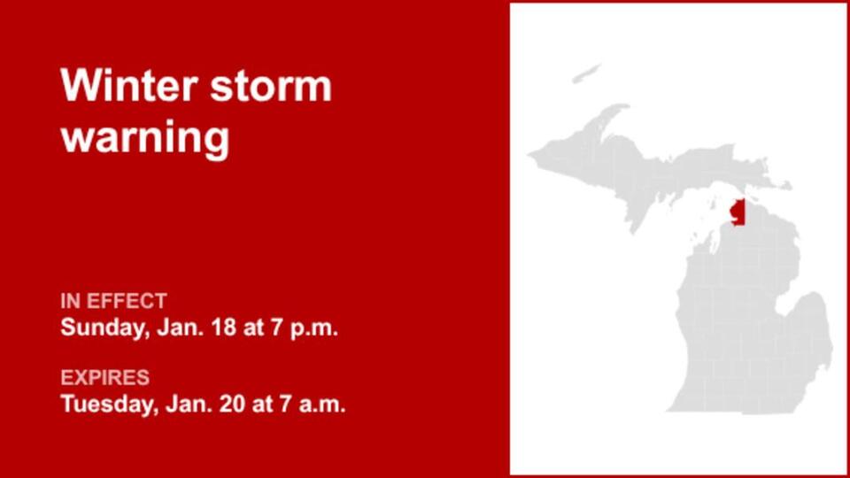 Winter storm warning affecting Emmet County until Tuesday morning – up ...