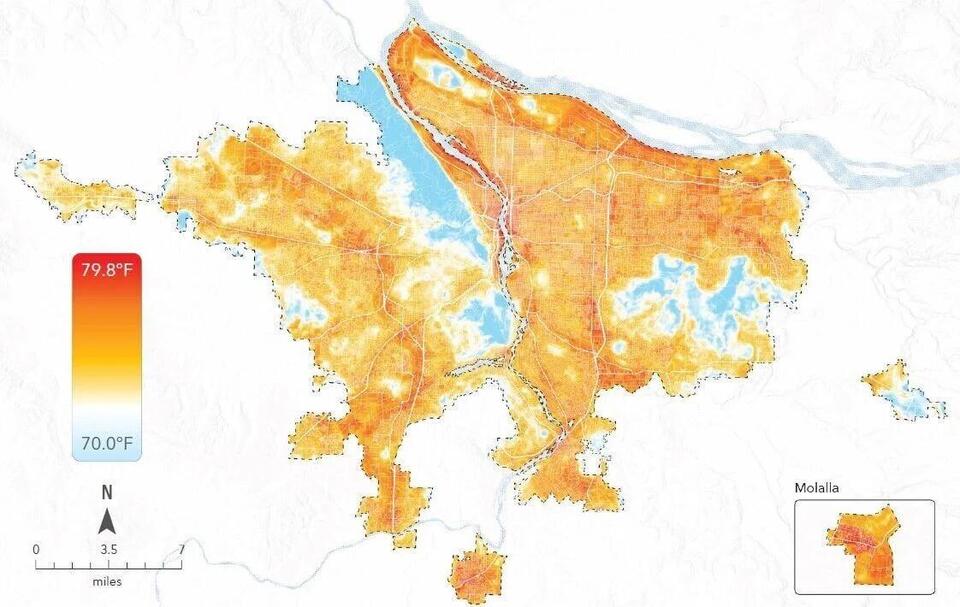 New heat maps show how rising temperatures will hit different Portland ...