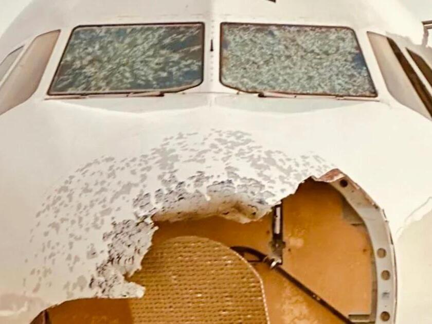 Austrian Airlines plane's nose, cockpit windows damaged during flight ...