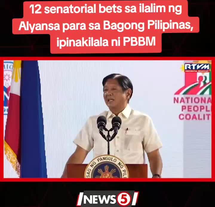 Opisyal nang ipinakilala ni Pres. Bongbong Marcos ang 12 senatorial bets ng administrasyon sa ...