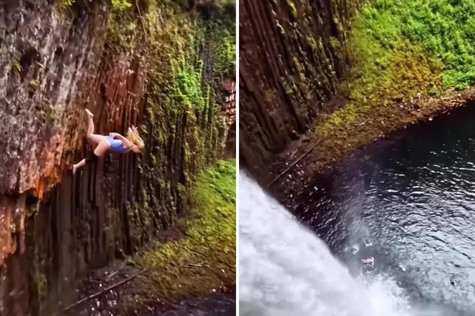 Watch Norwegian Woman Make World Record ‘Death Dive’ Off Oregon Cliff ...